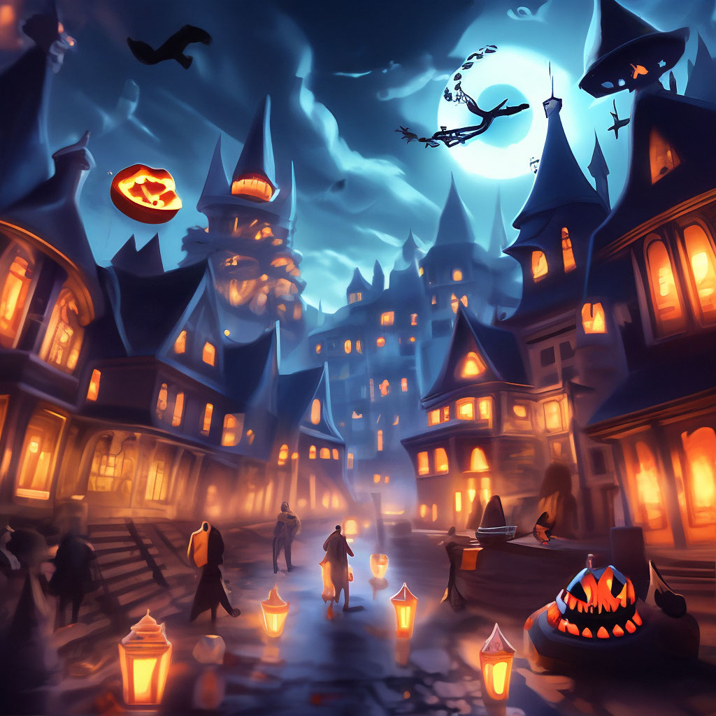 "Halloween city" — image created in Shedevrum