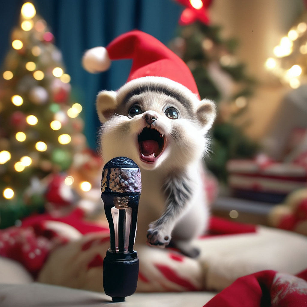 "🎄Christmas🎅 funny tiny fluffy animal with huge black eyes, creepy, in ...