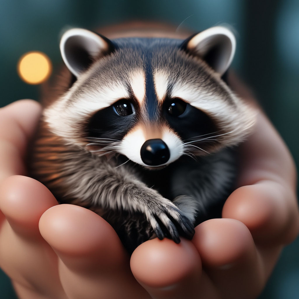 "Pass it on. wild animal nice little raccoon curled up sitting in the ...