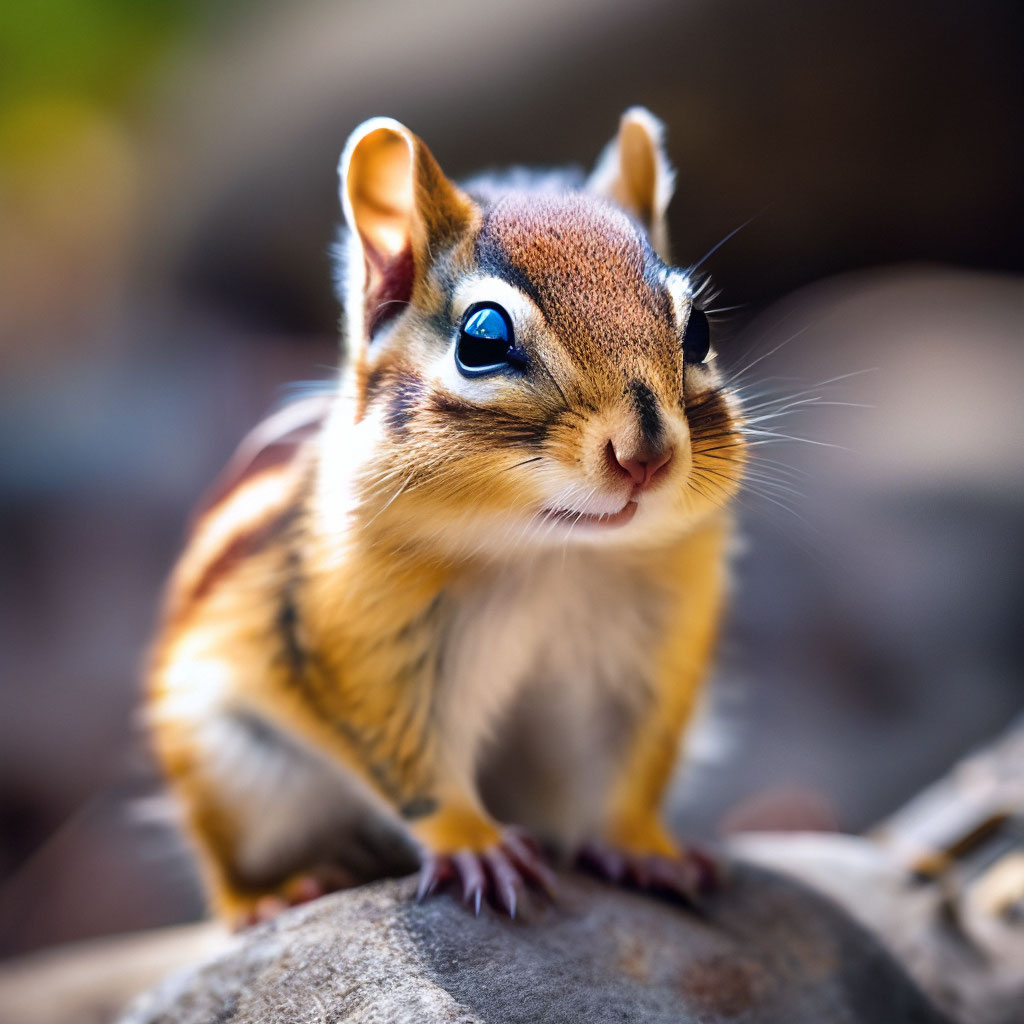"The chipmunk is cute and fluffy" — image created in Shedevrum