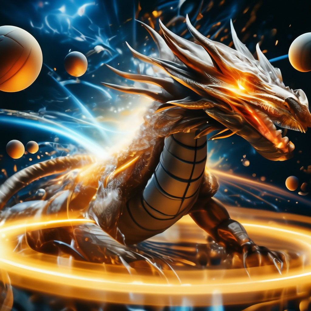 "Gragon space, around multicolored planets of different sizes, light ...
