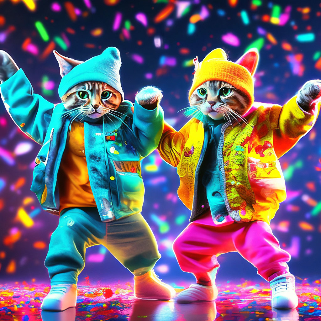 "Let 's go dancing 🤸♀️🕺Two Super mega cool Cats dancing break-dance ...
