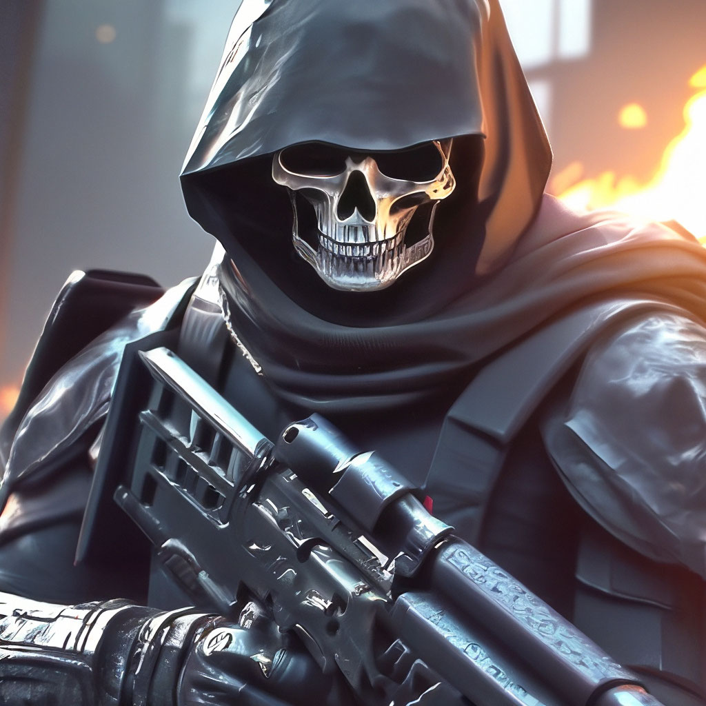 "Ghost from CoD:MW2, sniper, skull helmet, post-apocalypse, horror ...