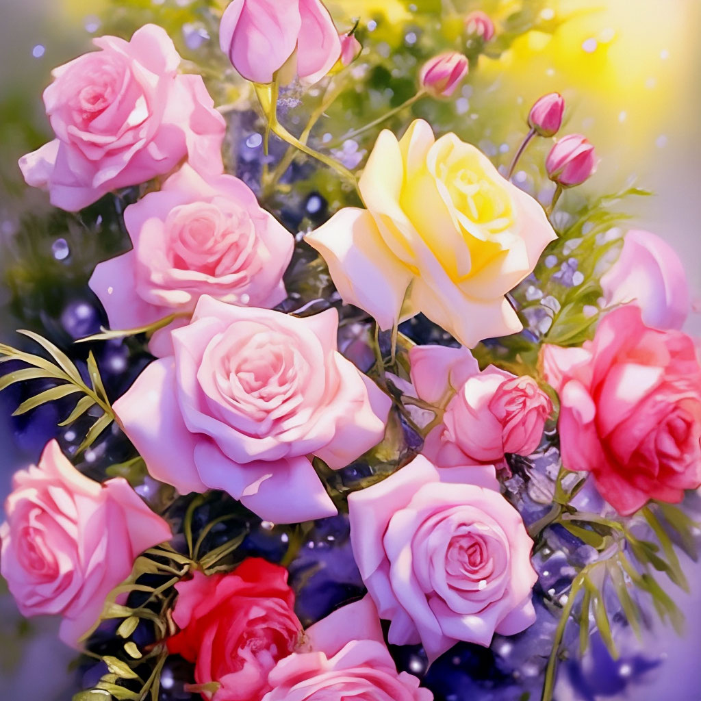 "Delicate watercolor, hyperrealism, pastel colors, detailed drawing ...