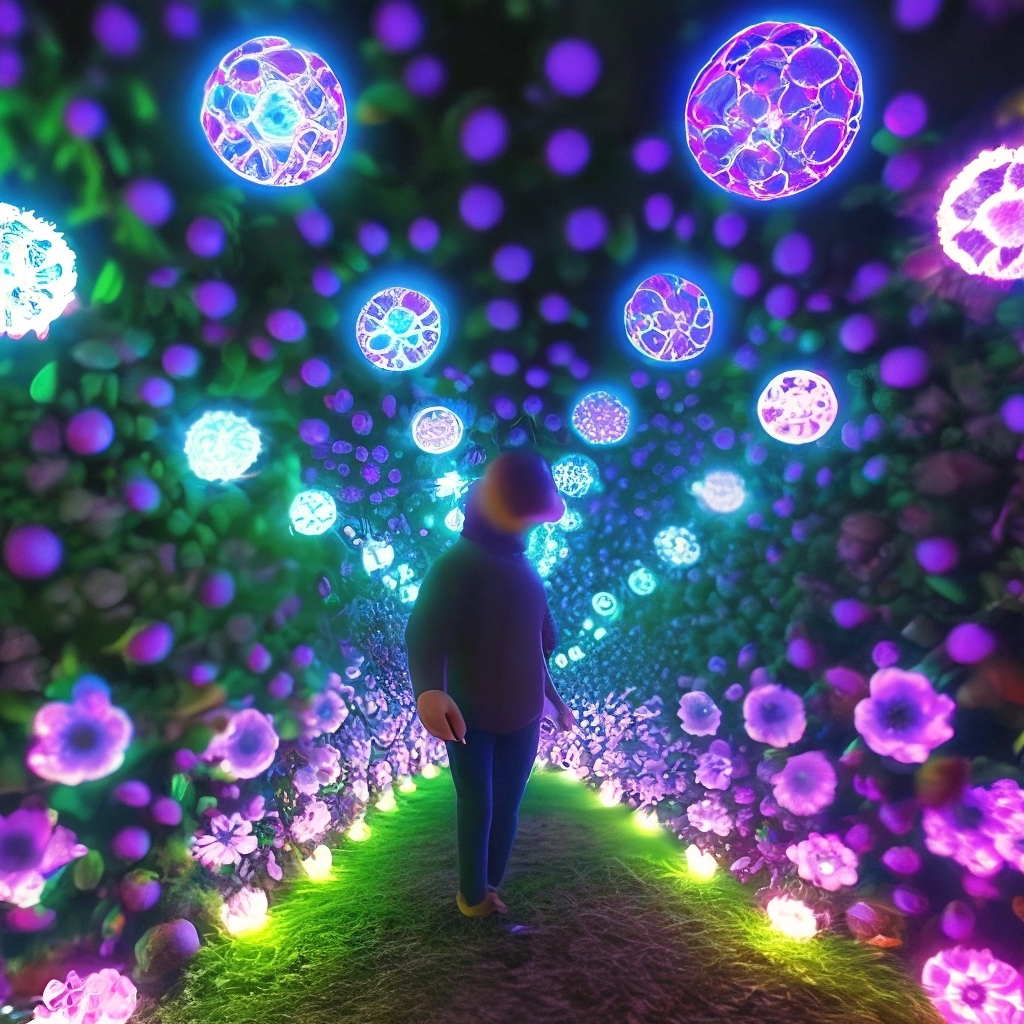 "Inst:Vladlen_maksimys neon circles in the fields of clover fractals ...