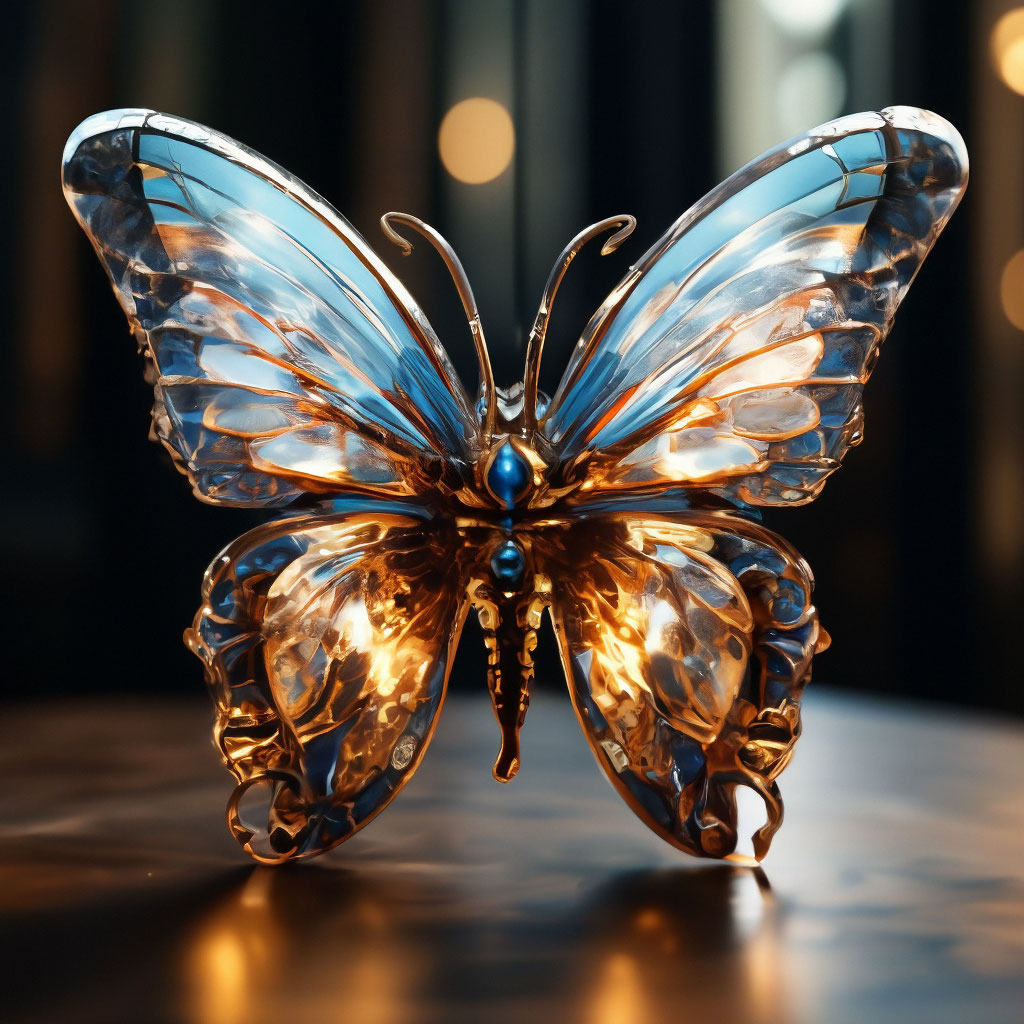 "Crystal butterfly" — image created in Shedevrum