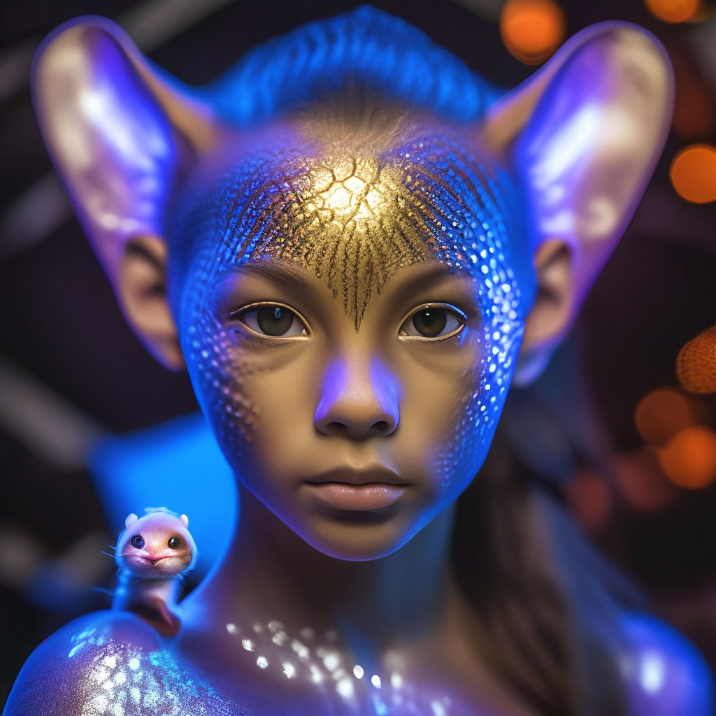 "Ferret girl Chimera holographic creature incredible coloring ...