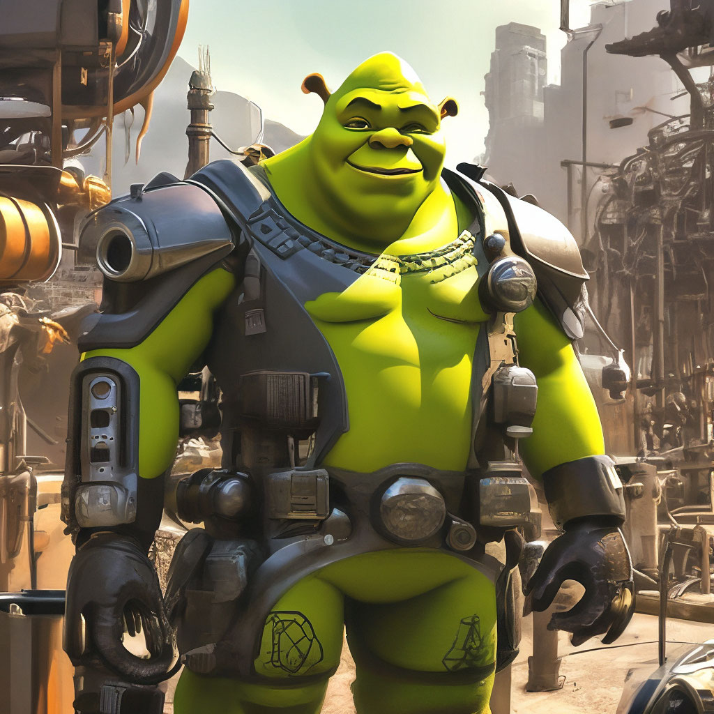 "Shrek in the anime" — image created in Shedevrum