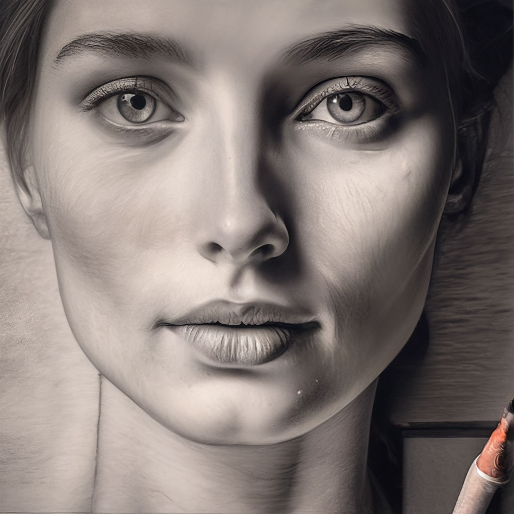 "Portrait pencil tracing paper" — image created in Shedevrum