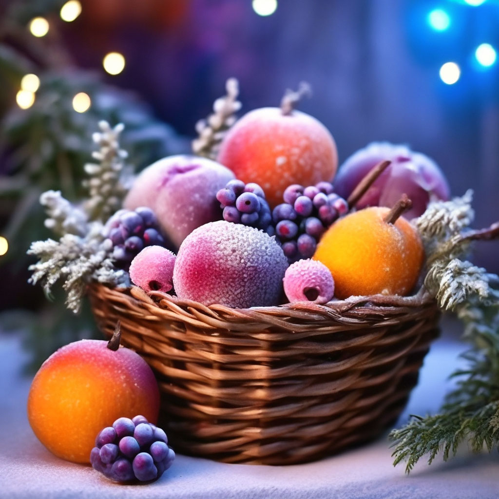 "Fruits made of voluminous printed fur with a thick undercoat, long ...