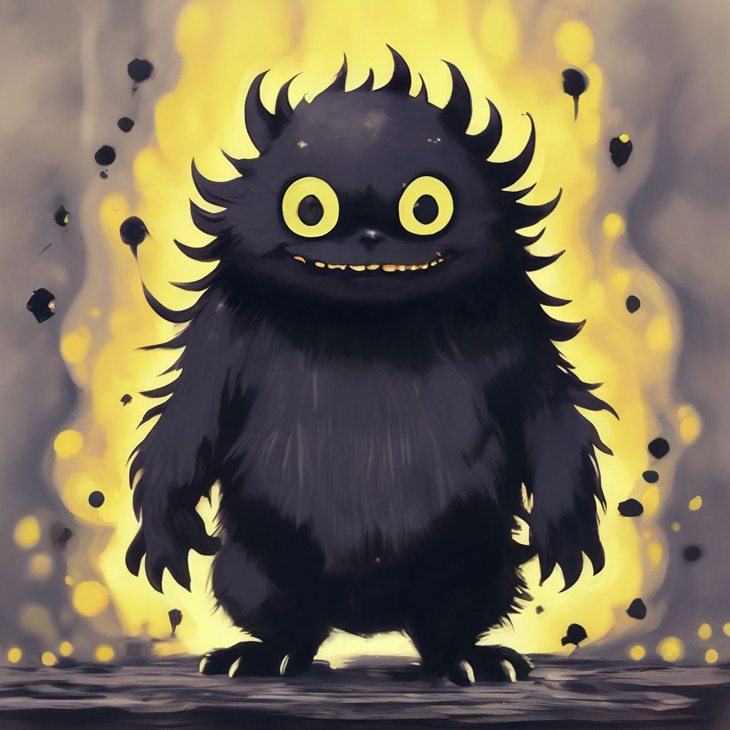 "Monster 😱 studio ghibli soot sprite" — image created in Shedevrum