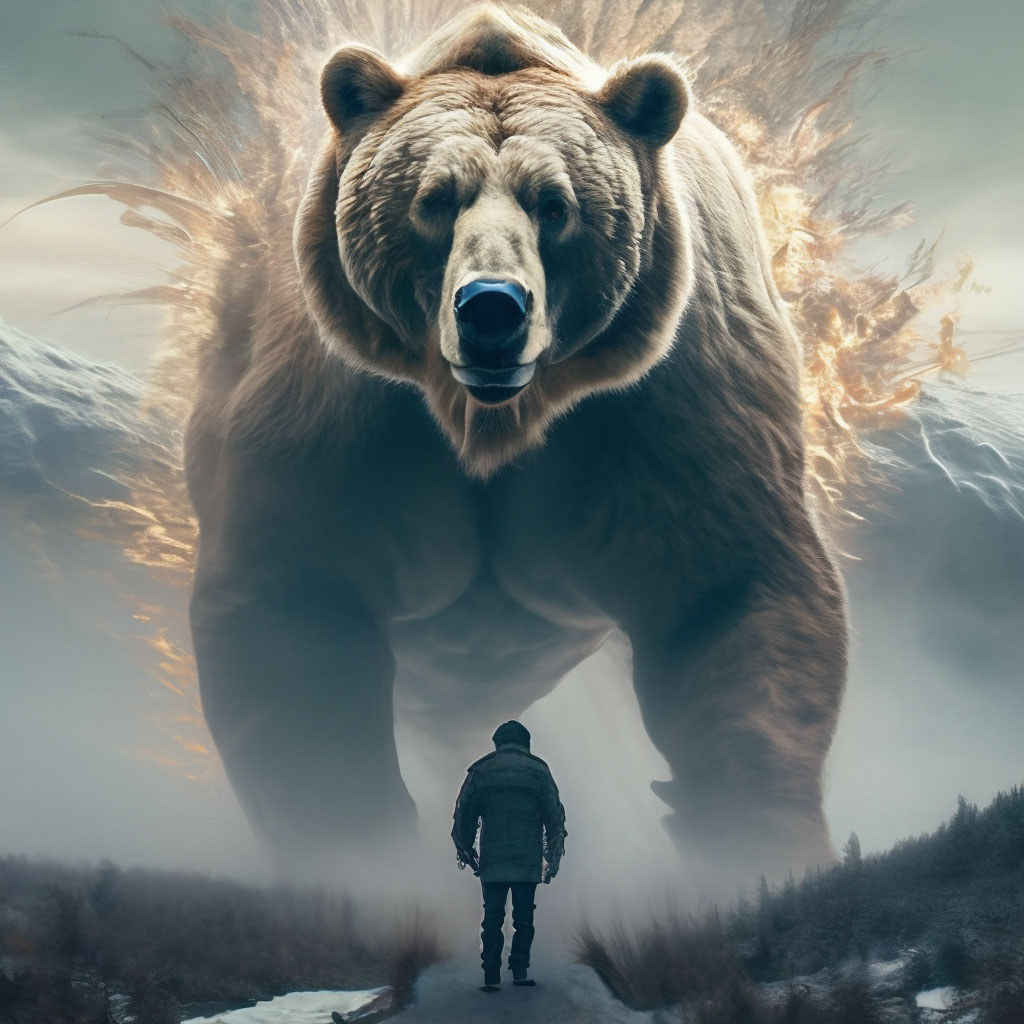 "Metamorphosis man turns into a bear, 50% man 50% bear, brutal, view ...