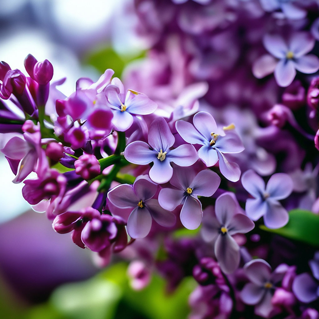 "Lilac flowers, aesthetically pleasing, beautiful, realistic, close-up ...