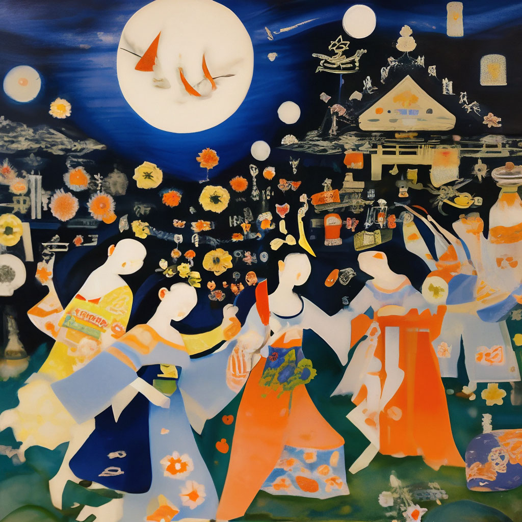 "A midsummer night's dream in japan dadaism" — image created in Shedevrum