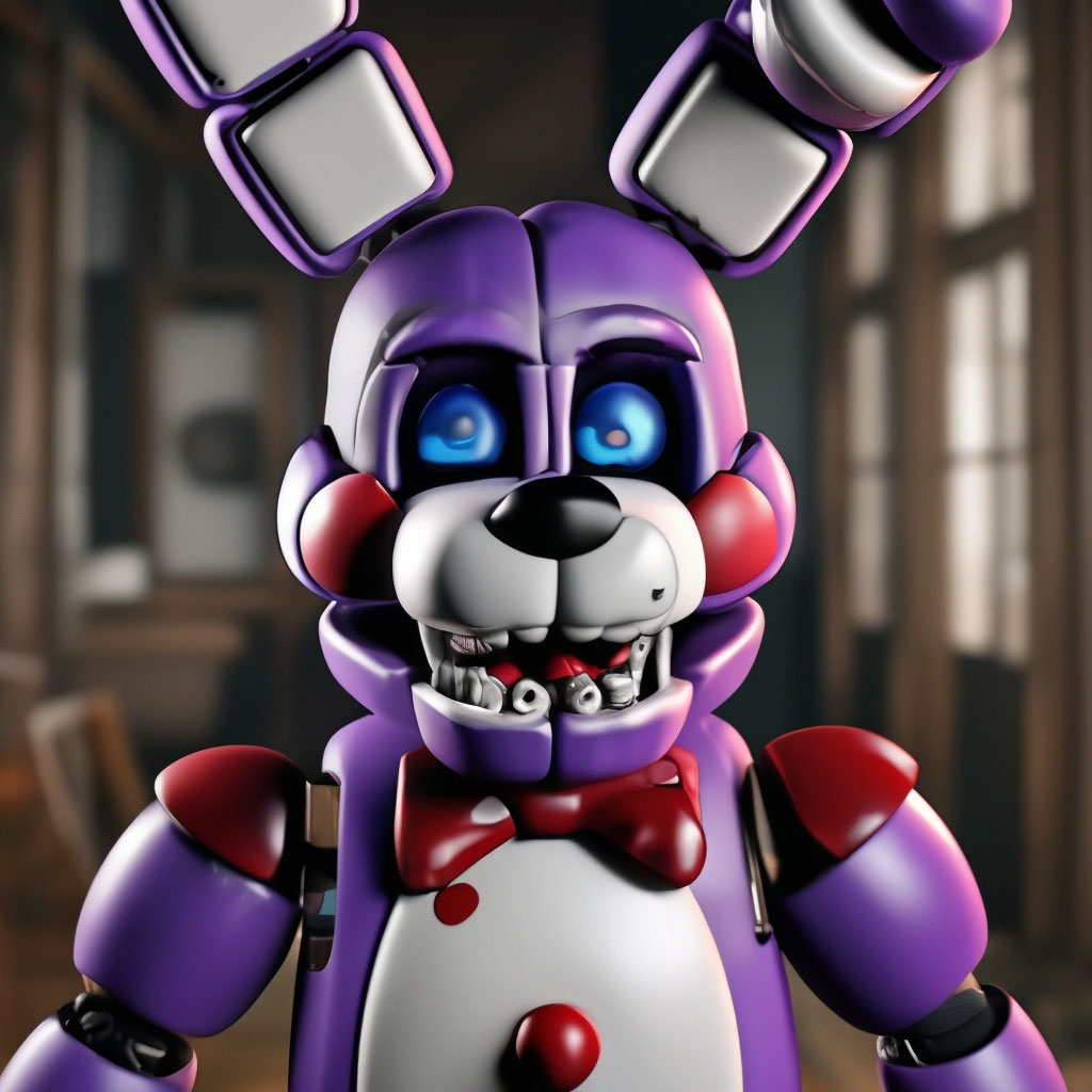 "Bonnie from FNAF in real life" — image created in Shedevrum