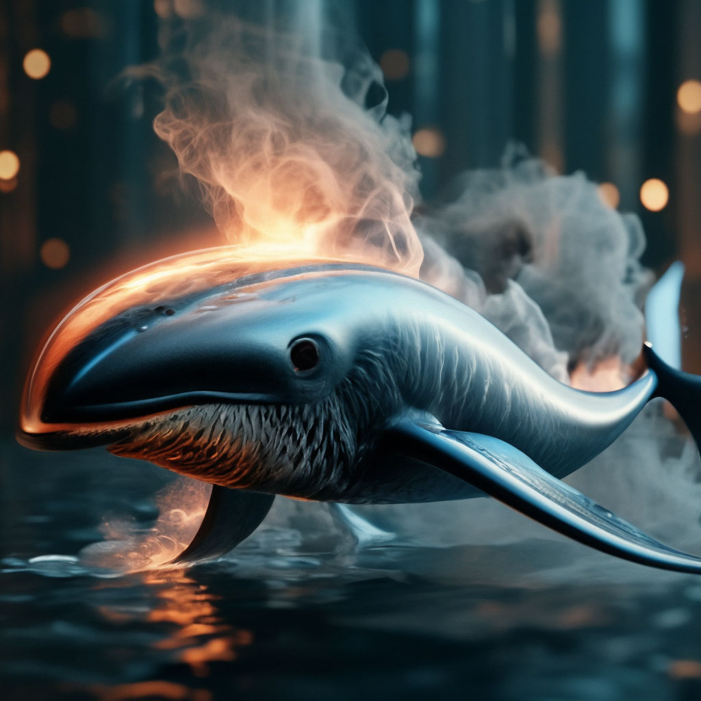 "Energy smoke and wind intertwine in the shape of a whale fantasy ...