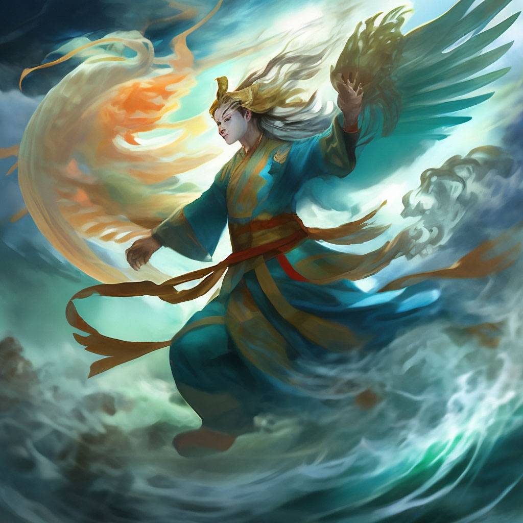 "The spirit of air and water, Chinese mythology." — image created in ...