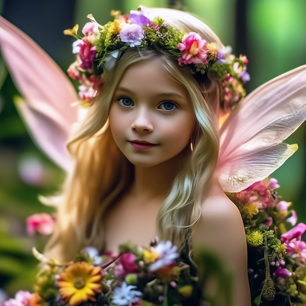 "The forest fairy is wrapped in flowers.fairy cutie. fantasy. beautiful ...