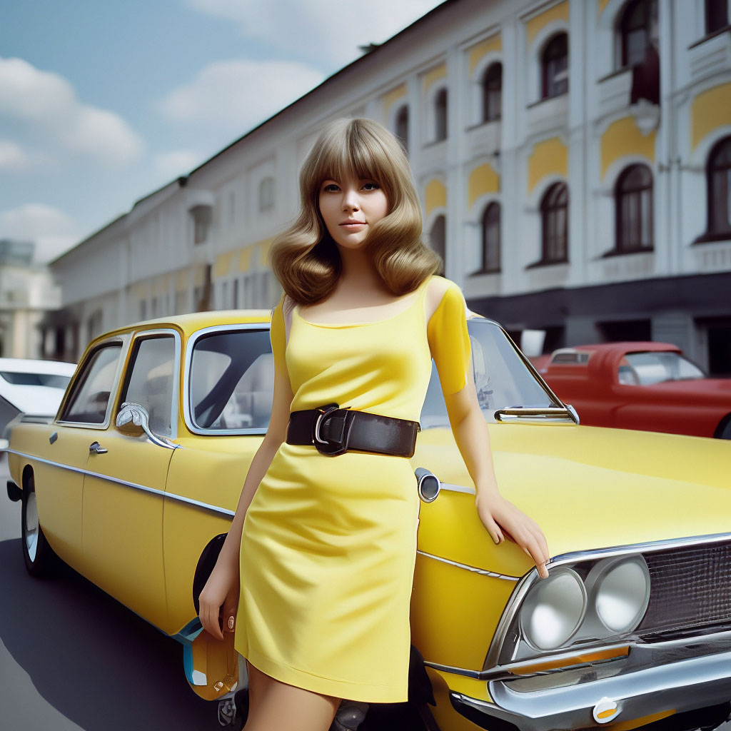 "1970s street style photo,USSR,DC 5M 90,Full-Body Shot,Ultra-WideAngle,pin-up style,beautiful ...