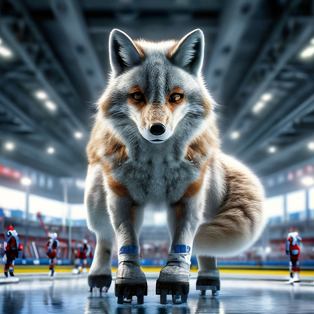 "Hockey steel foxes,professional photo, beautiful, symmetry, 5d ...