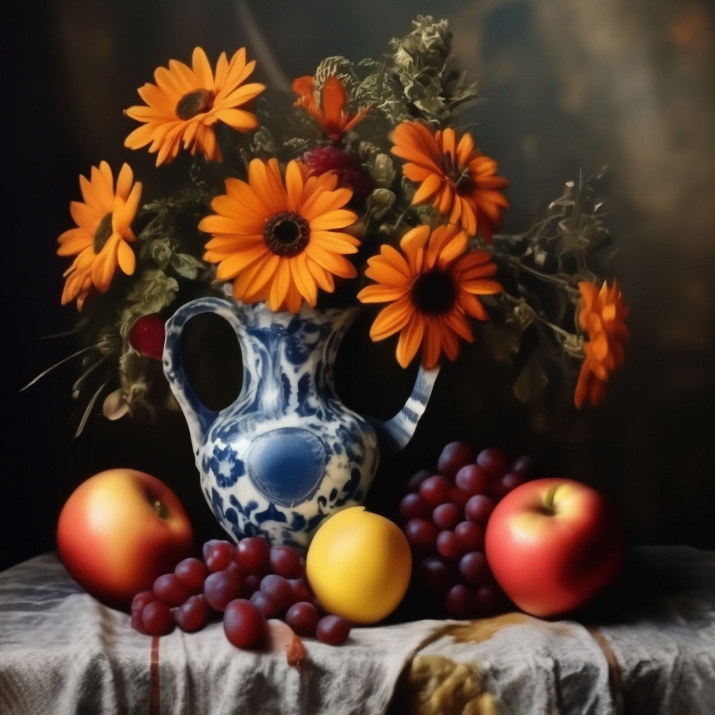 "Unusual still life" — image created in Shedevrum