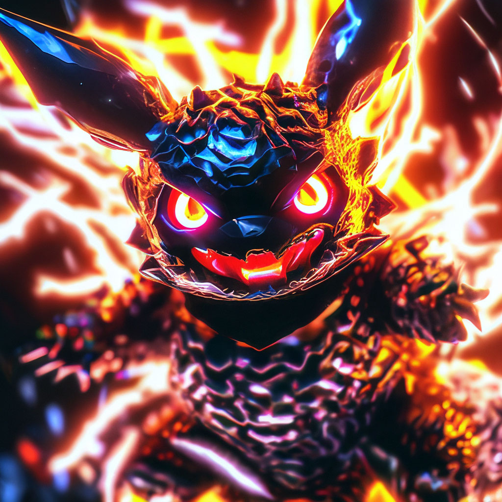 "Surrealism, high detail, atomic explosion, fiery black,white, neon ...