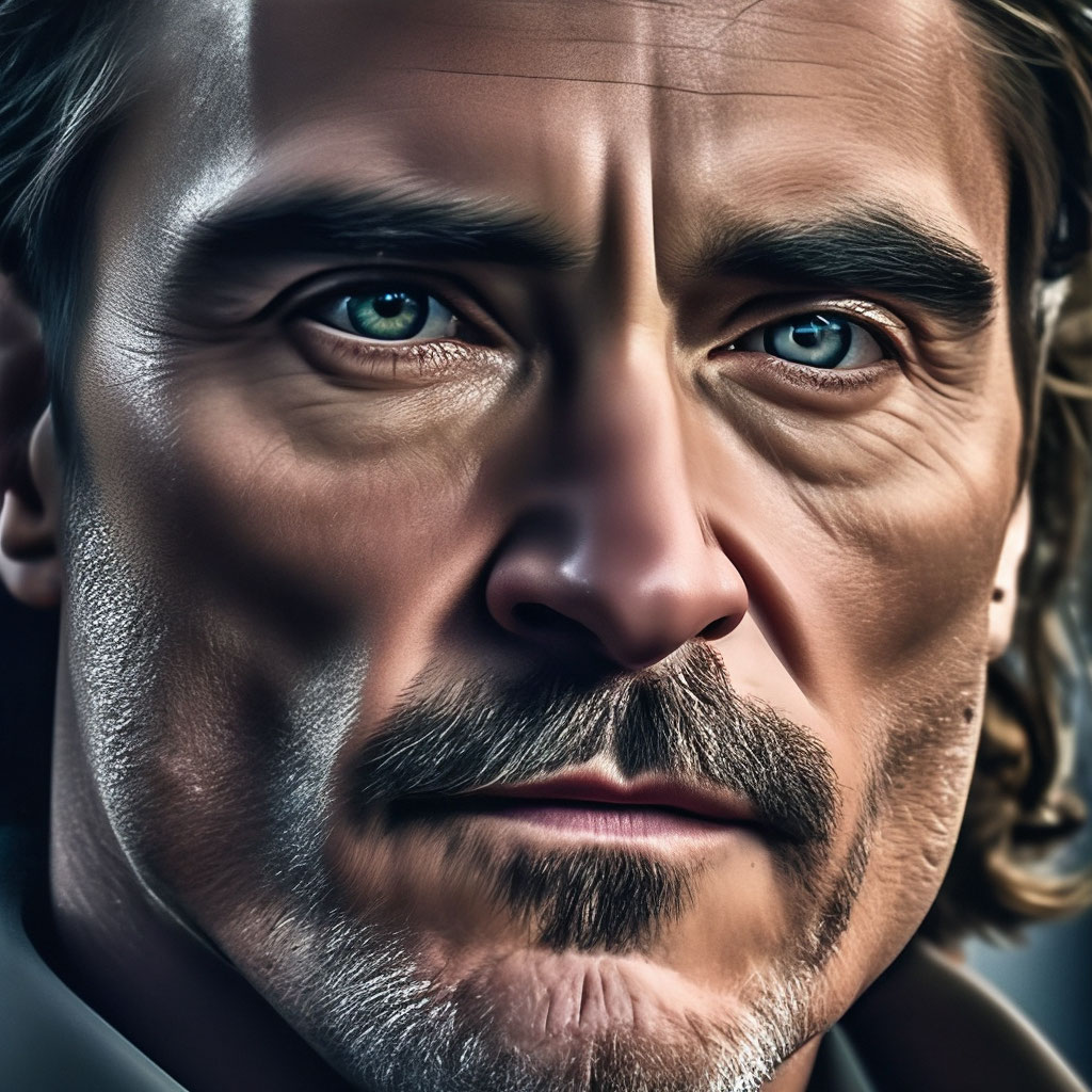 "Joaquin Phoenix , expressive eyes, digital professional photography ...