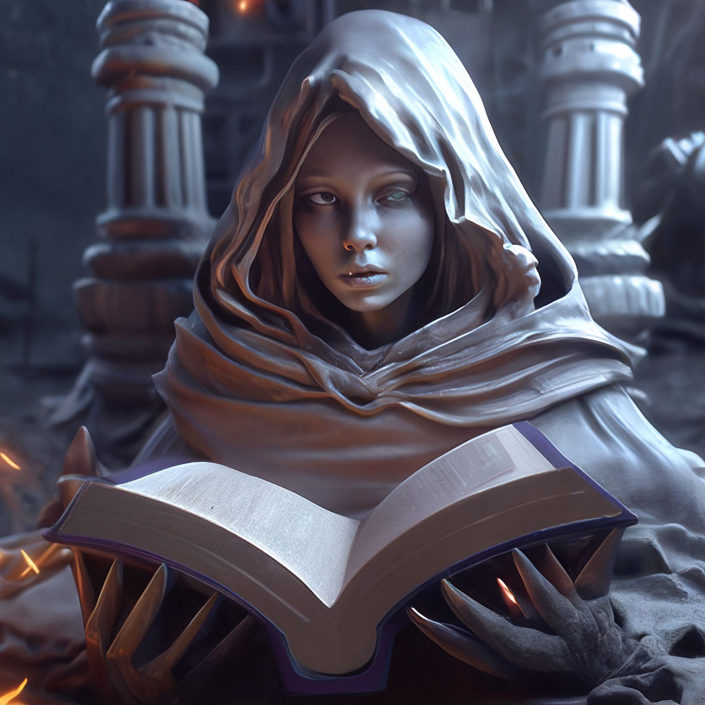 "3d digital art,relief, three-dimensional, animated spell book with a ...
