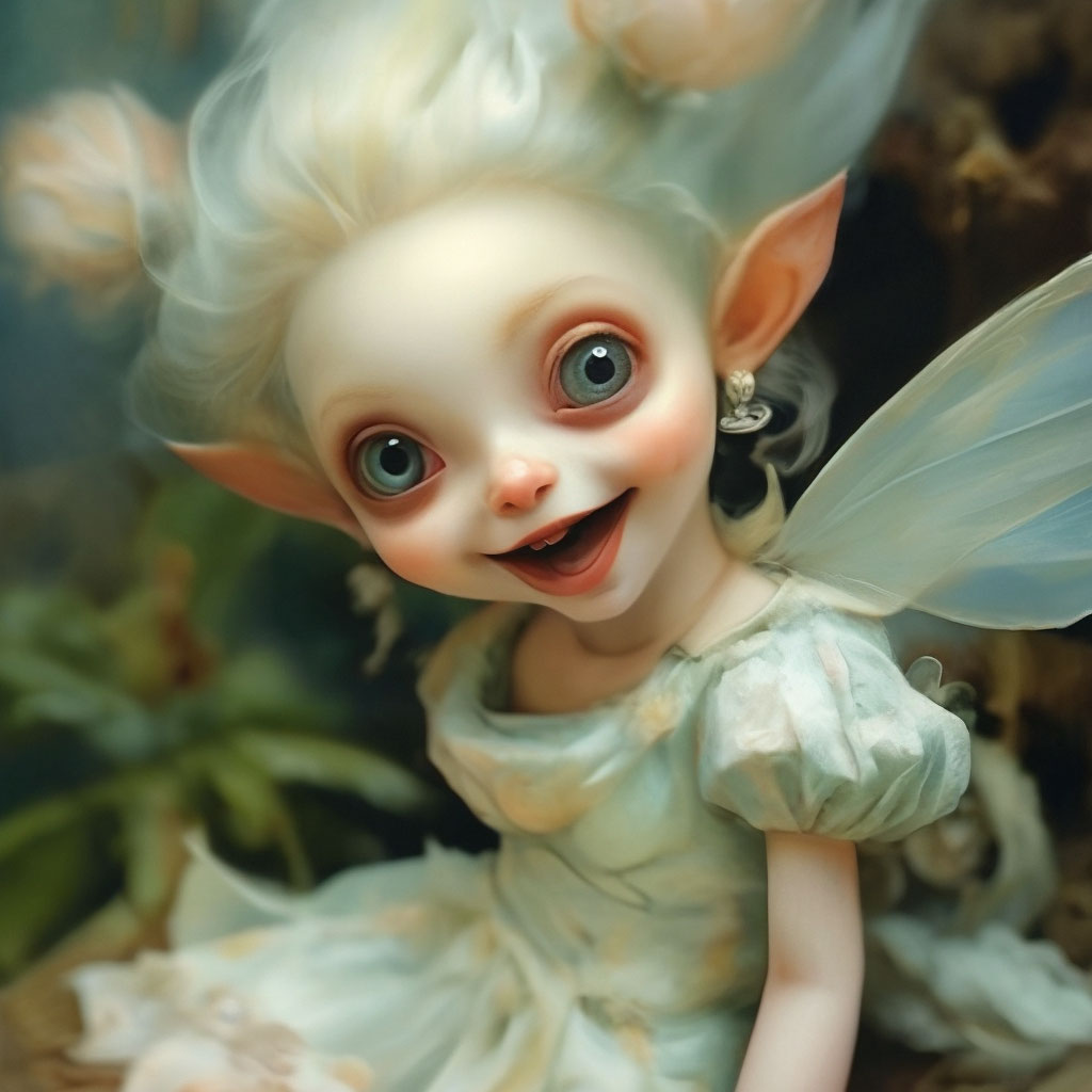 "Print, silly little eye, awkward, wild micro fairy, on the verge of ...