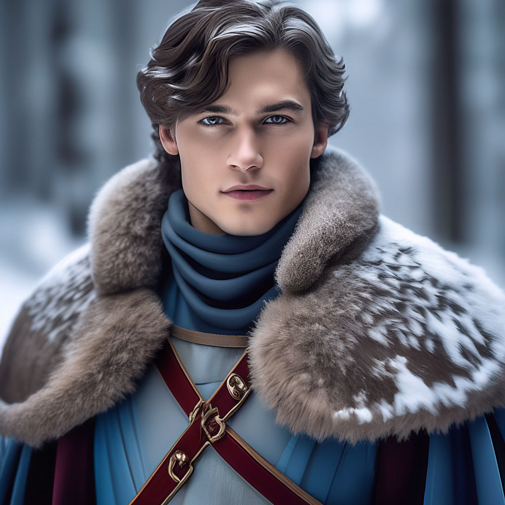 "A handsome guy in a Hans costume from a cold heart, photorealism ...