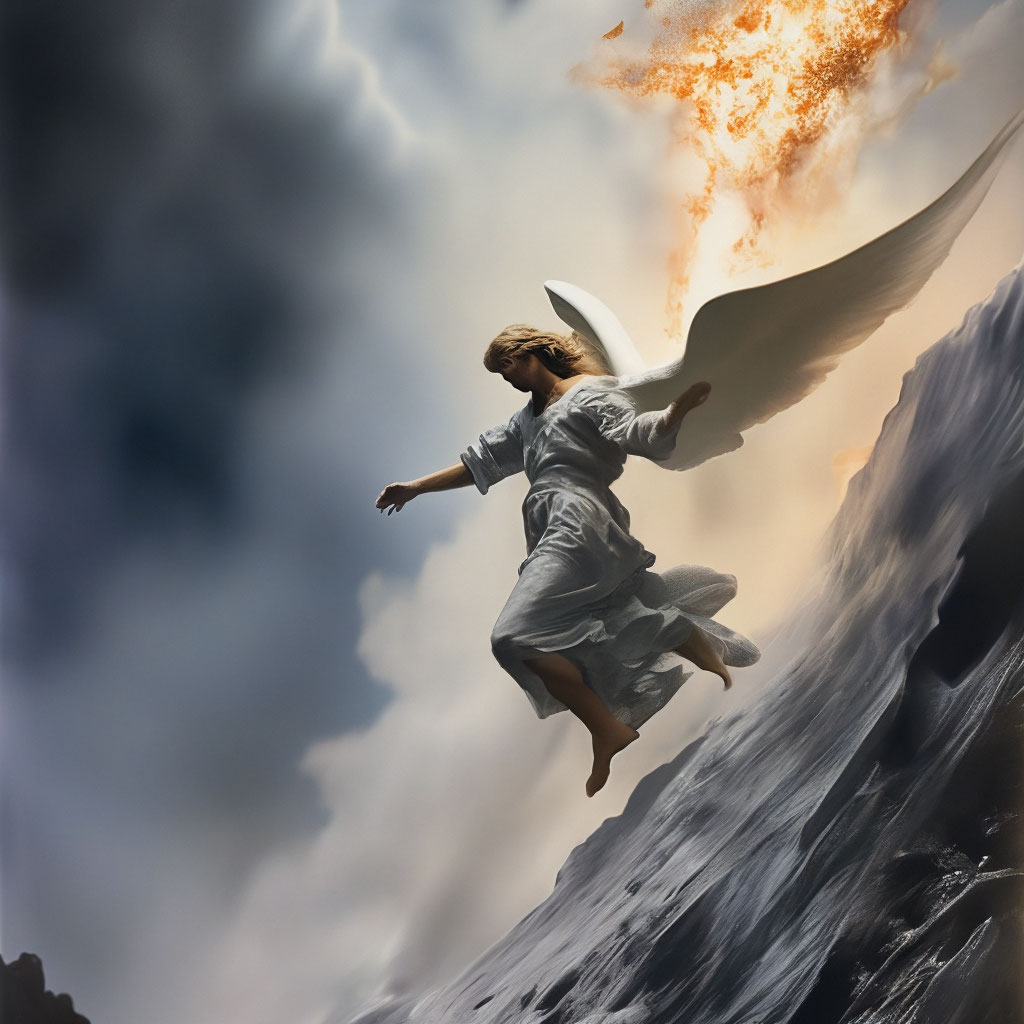 "An angel who has fallen from heaven falls into the abyss" — image ...