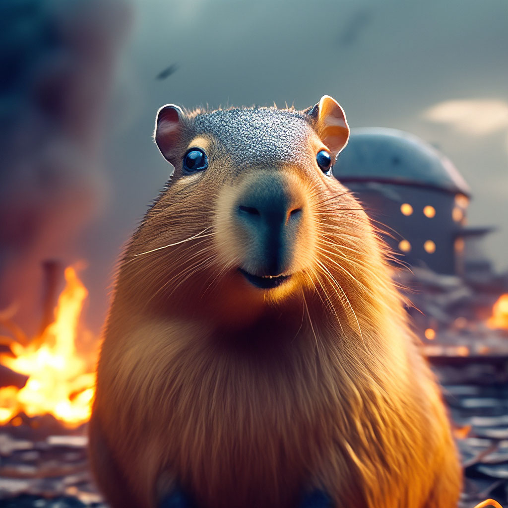 "Capybara from 1943 the old city of the USSR, beautiful, aesthetically ...