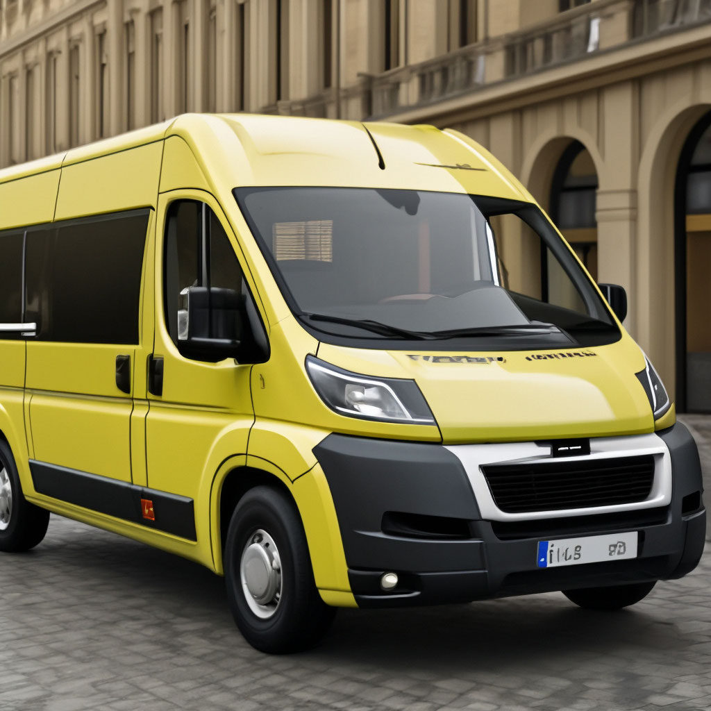 "Coherent, acid pale yellow minibus Peugeot Boxer Van 2006 passenger ...