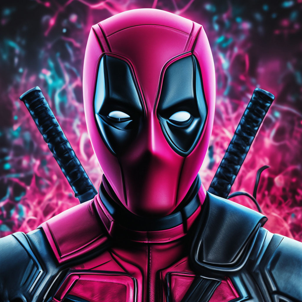 "Deadpool neon paints" — image created in Shedevrum