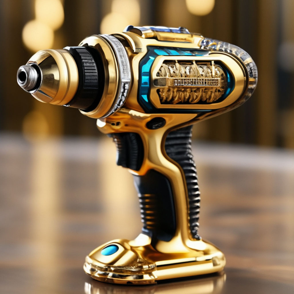 "Cordless drill screwdriver in Faberge style, aesthetically pleasing ...