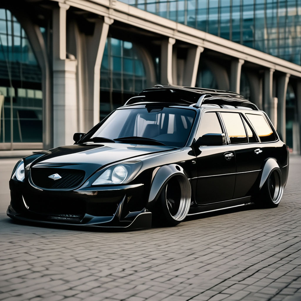 "Lada Priora futuristic design, black …" — image created in Shedevrum