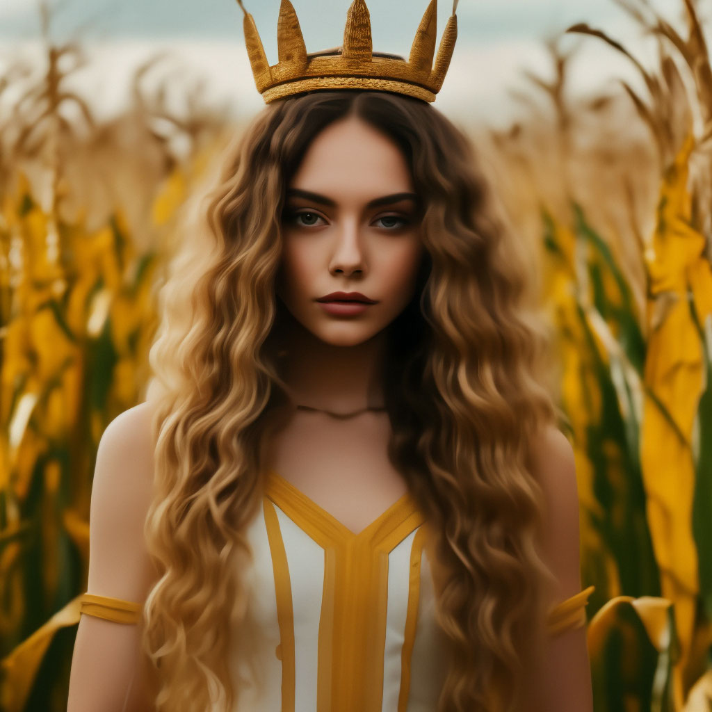 "Queen of corn👑🌽" — image created in Shedevrum