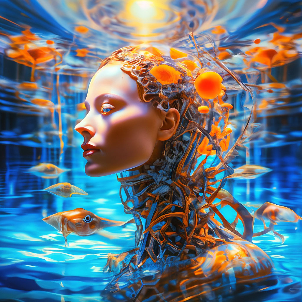 "Artificial intelligence symbiosis art impressionism HDR gorgeous ...