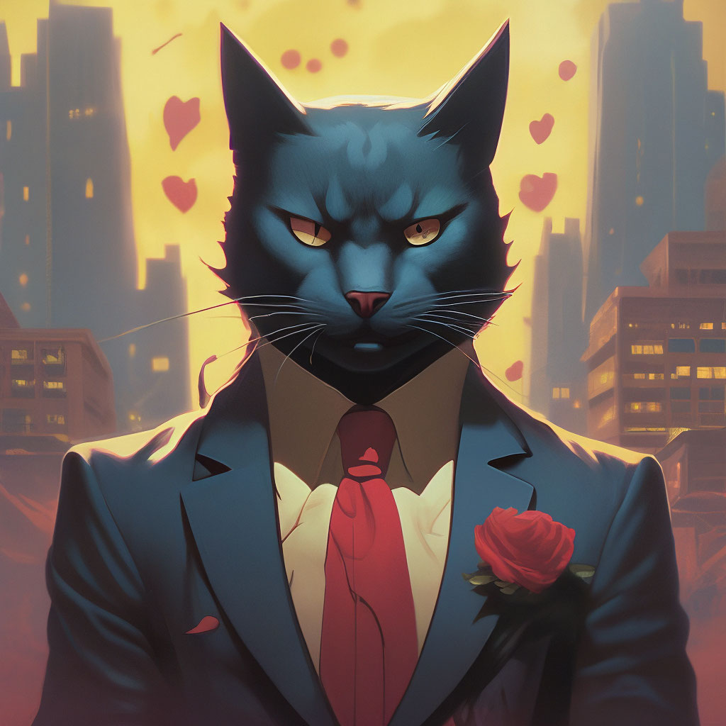 "The cat-man" — image created in Shedevrum