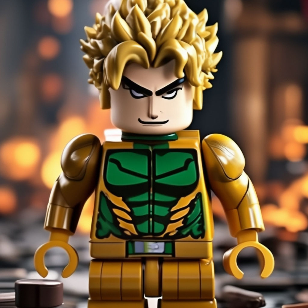 "Dio Brando in the form of a lego man is realistic" — image created in ...