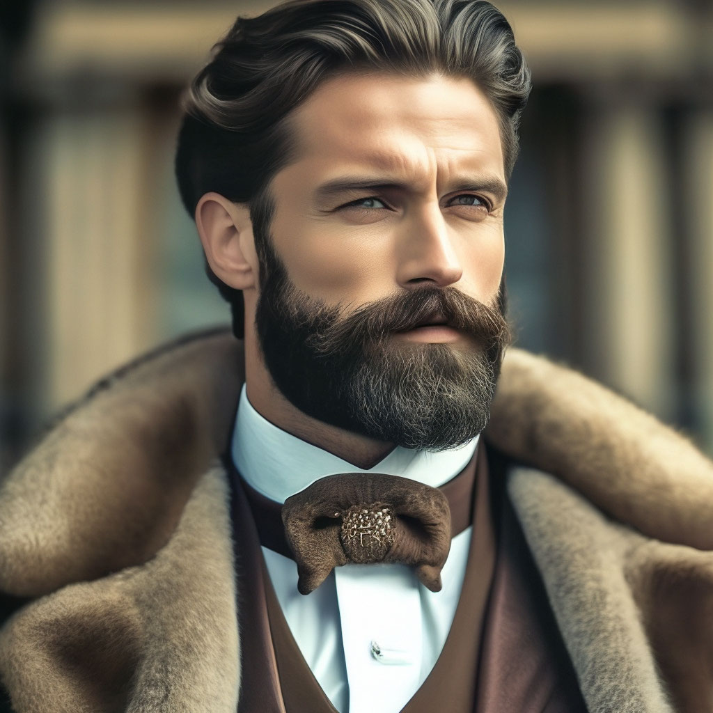 "Professional photo, handsome man english dandy brunette , beard ...