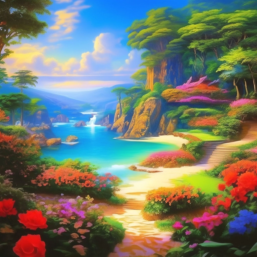 "What does paradise look like?" — image created in Shedevrum