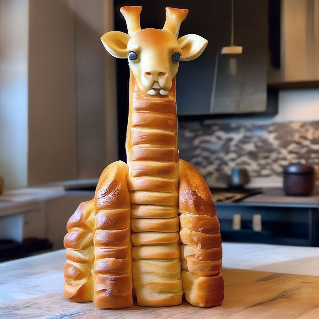 "Giraffe bread" — image created in Shedevrum