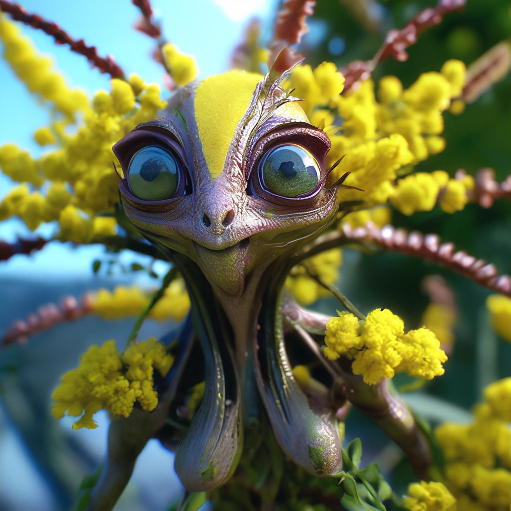 "An anthropomorphic mutated Mimosa bush . A plant-like alien, a ...
