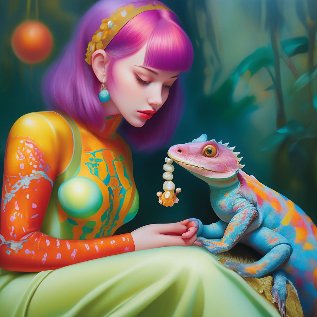 "A very beautiful girl in a tight jumpsuit feeds a very cute little ...