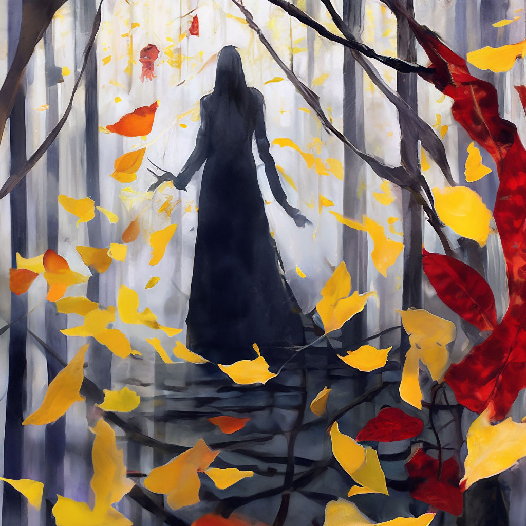 "Leaf fall in Gothic style. Ghost. Time stirs up memory like the wind ...