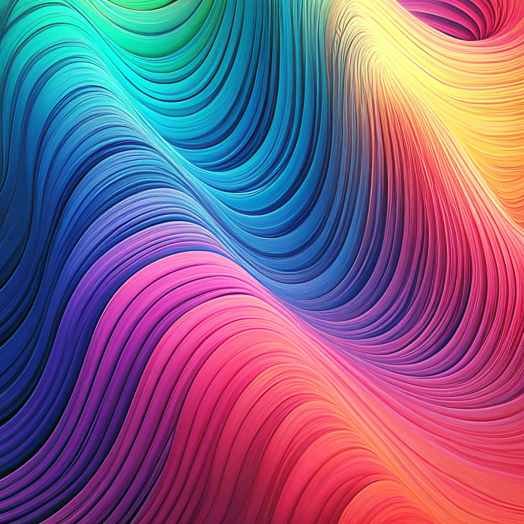 "Straight lines and waves, different colors, gradient" — image created ...
