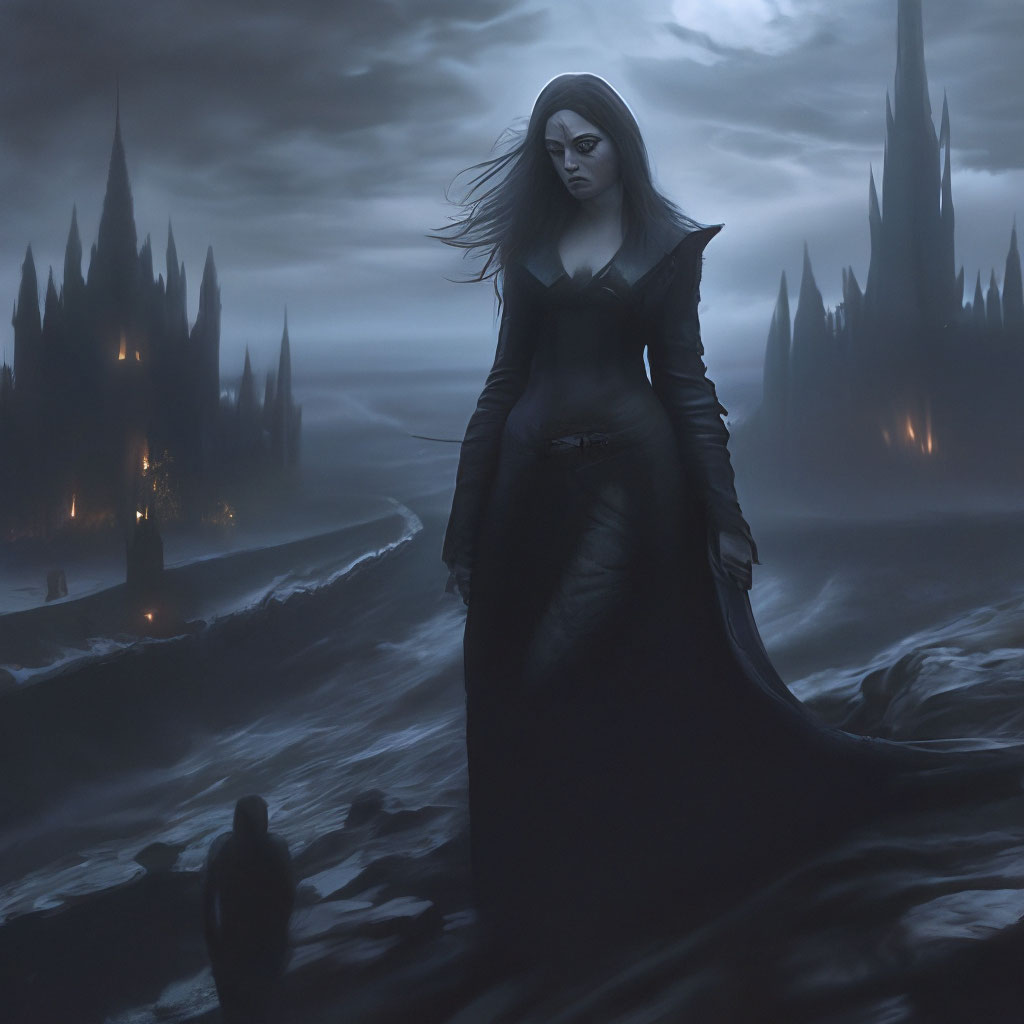 "Ashes of the dawn, gothic, surrealism, high detail, subdued lighting ...