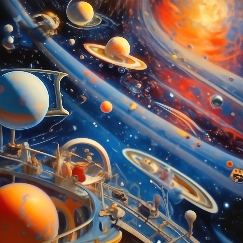"In detail, a fantastic fragment in space, funny" — image created in ...