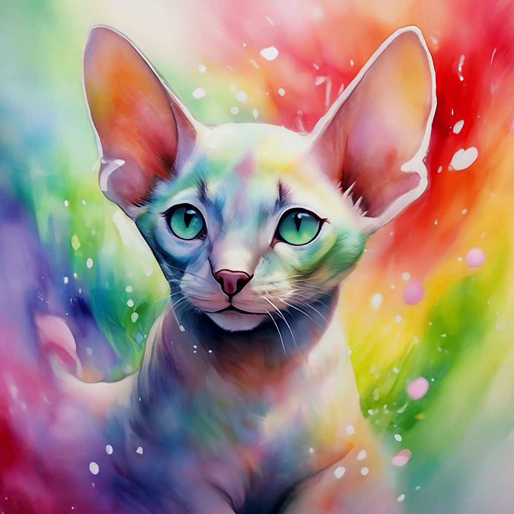 "Cute kitten sphinx, watercolor, minimalism, watercolor drawing ...